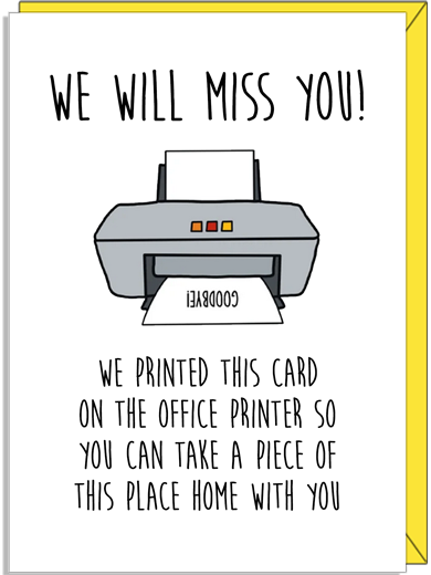Printable Office Farewell Card Office Farewell Greeting Cards