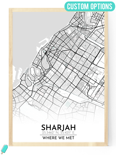 Custom Sharjah Street Map Print – i want it now