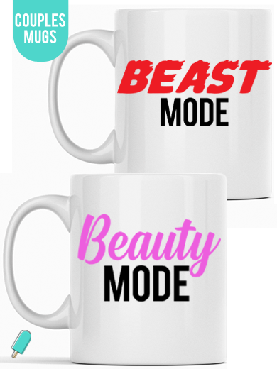 Beast & Beauty Mode Couples Mugs – i want it now
